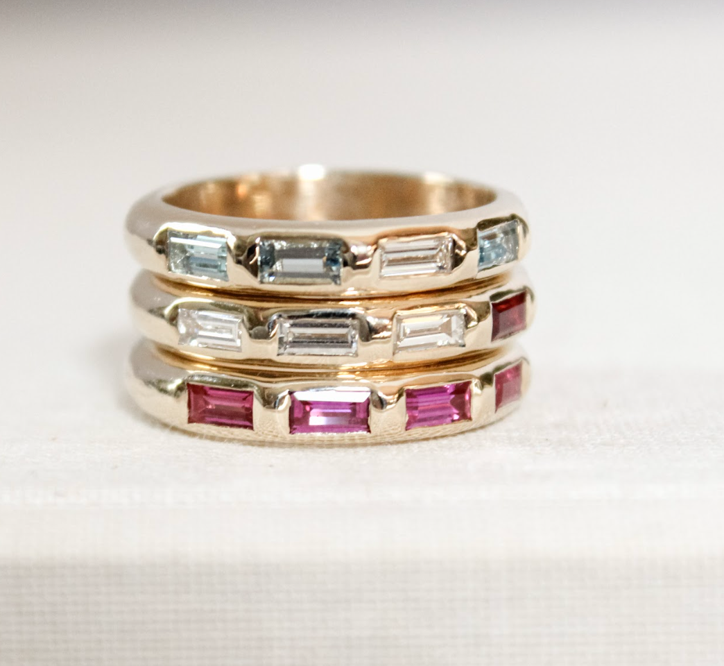 Wear Your Story: Stacking 3 Baguette Rings